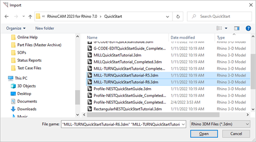 VisualCAD > VisualCAD Menu > Import ...